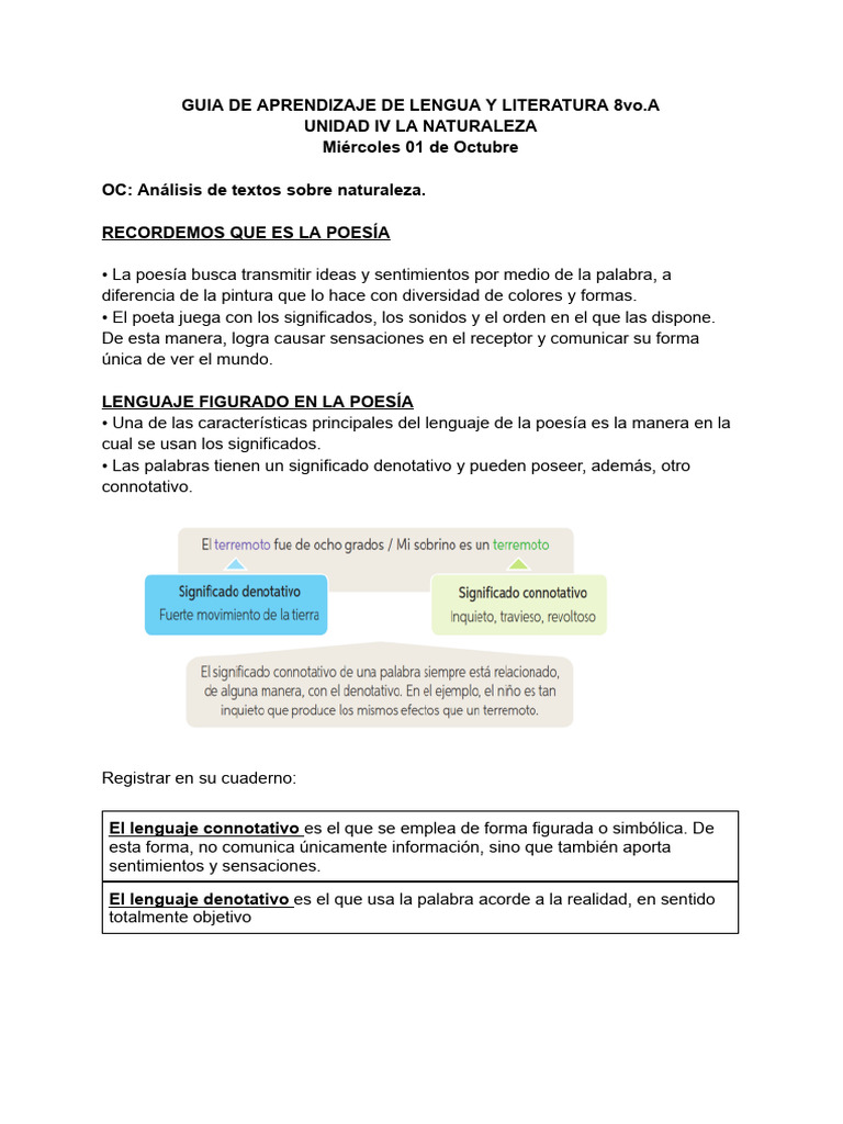 Poesía y Lenguaje Figurativo en 8vo | PDF