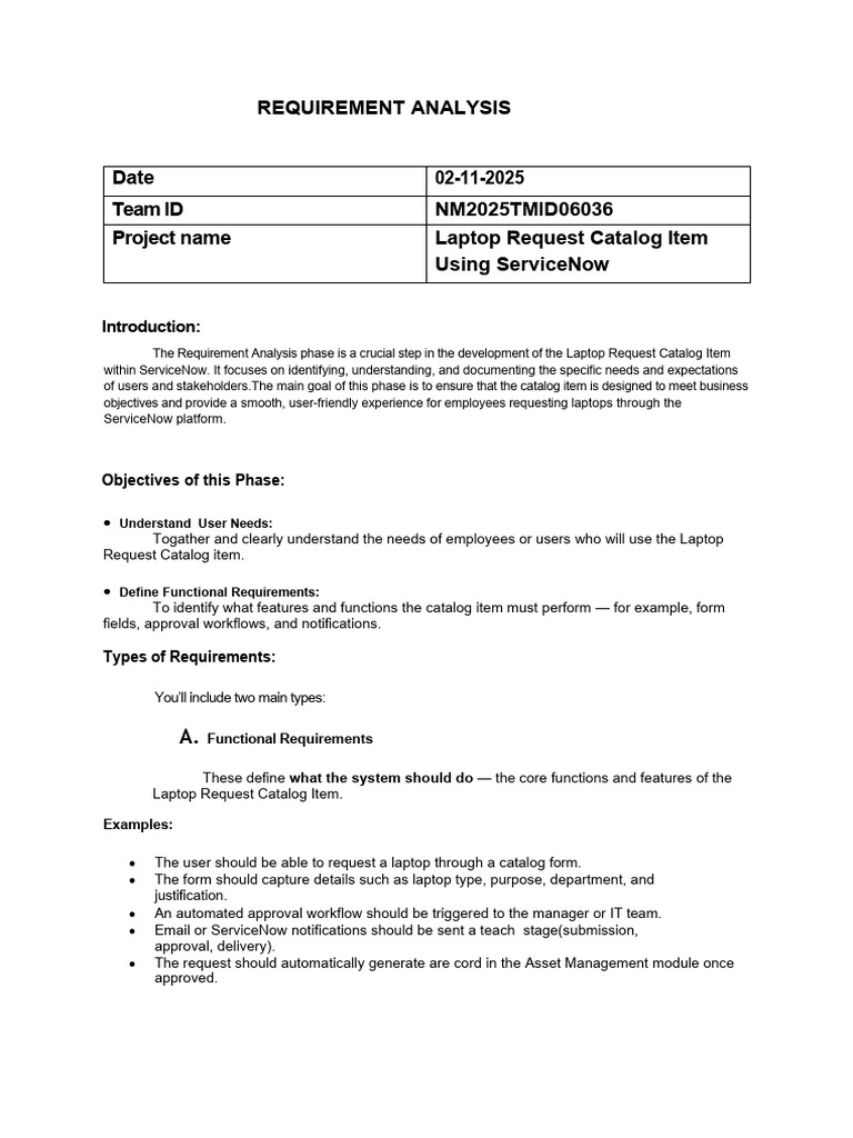 Requirement Analysis Phase | PDF | Usability | Laptop