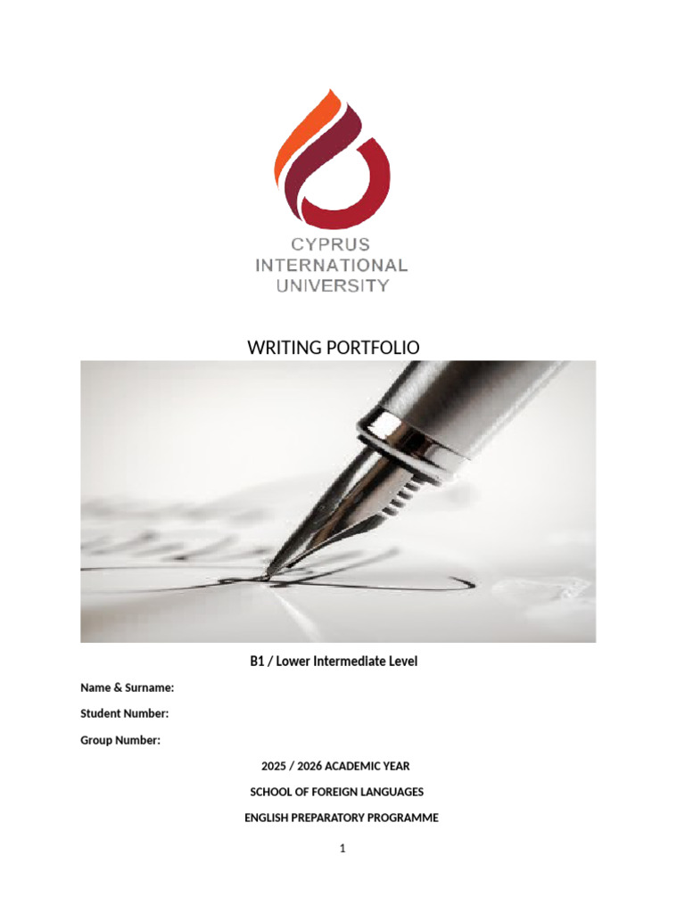 Writing Portfolio B1 | PDF | Paragraph | Essays
