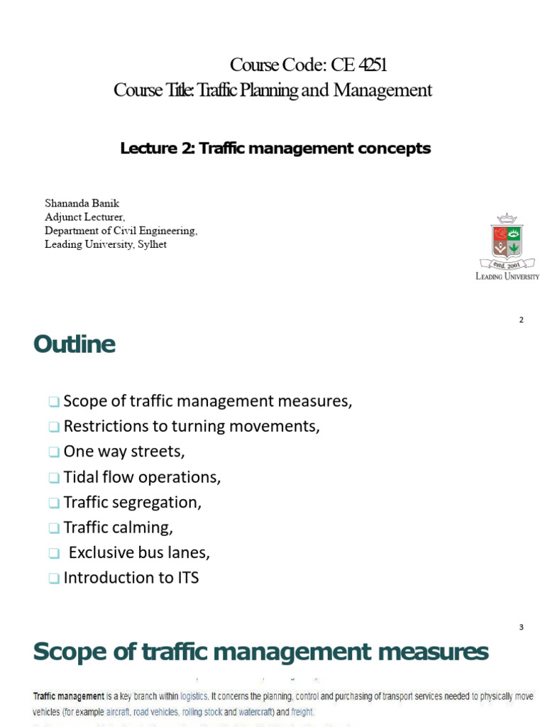 L2 Traffic Management Concepts | PDF | Traffic | Intersection (Road)