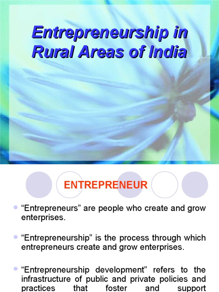 Rural Entrepreneurship | Entrepreneurship | Economies