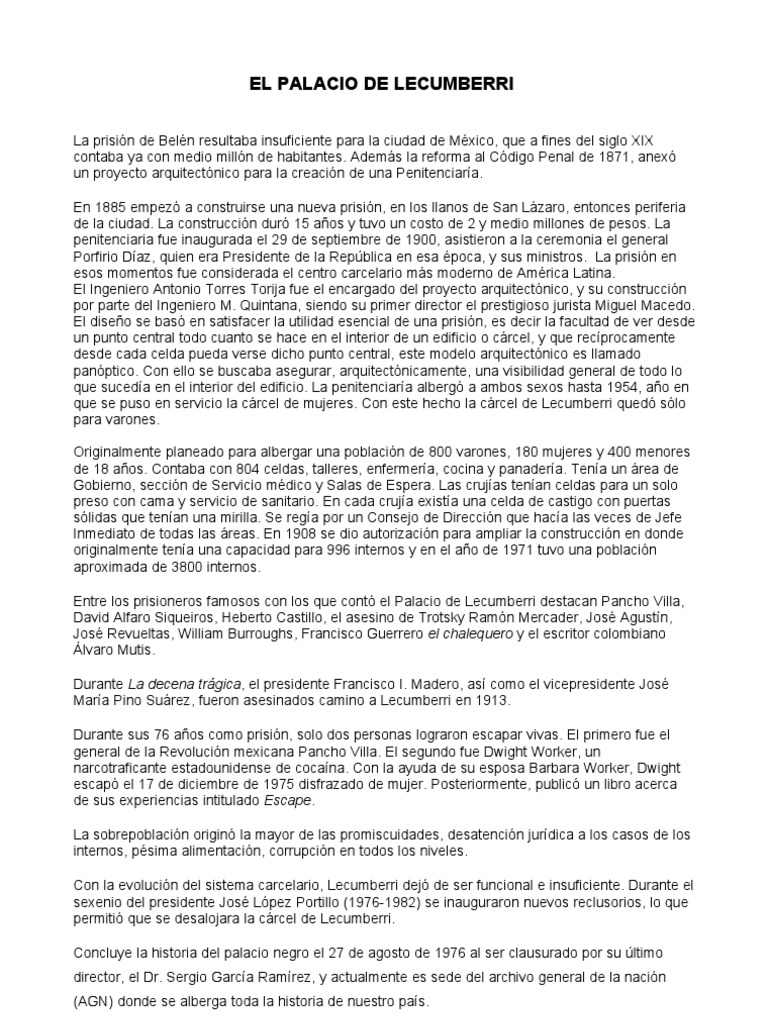 El Palacio de Lecumberri | PDF | Agitación | Revoluciones