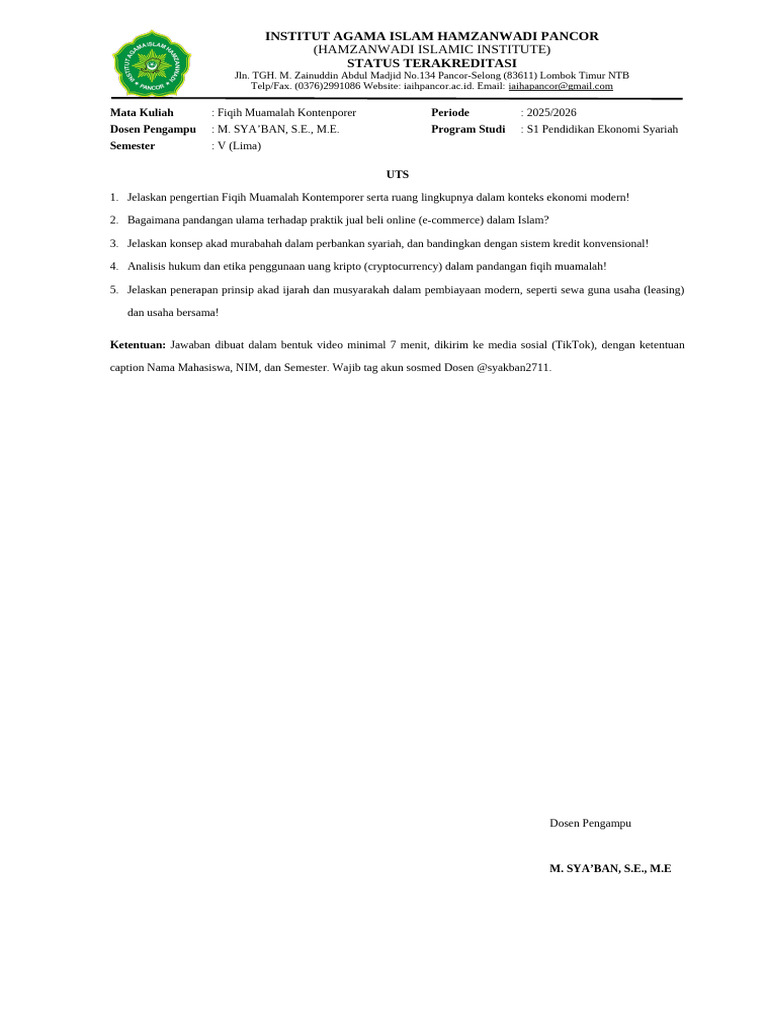 Tugas Uts Es Smester V | PDF