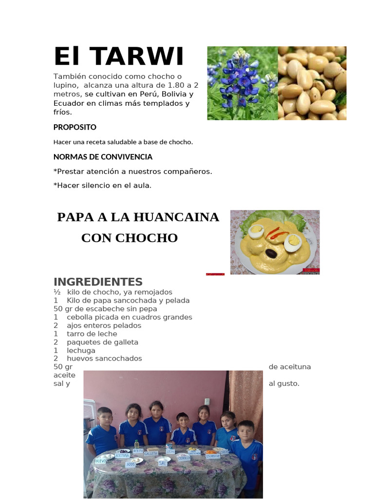 El TARWI | PDF | Nutrición | Dieta y nutrición