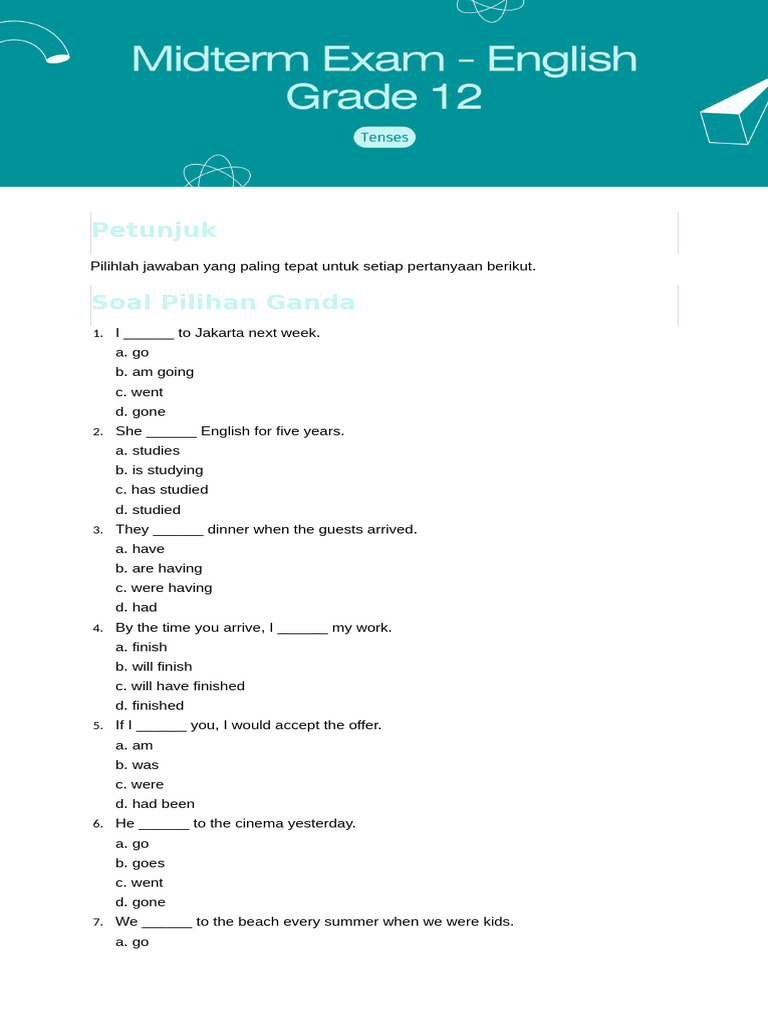 Midterm Exam - English Grade 12 | PDF | Chess Theory | Chess