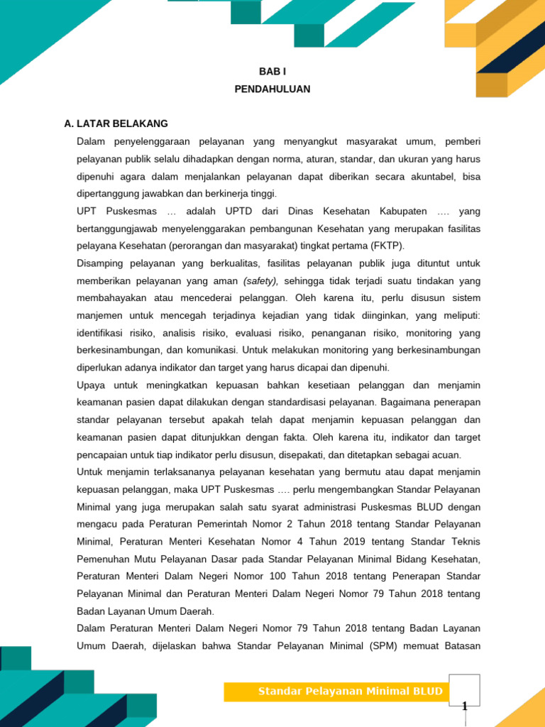 Draf SPM BLUD Puskesmas | PDF