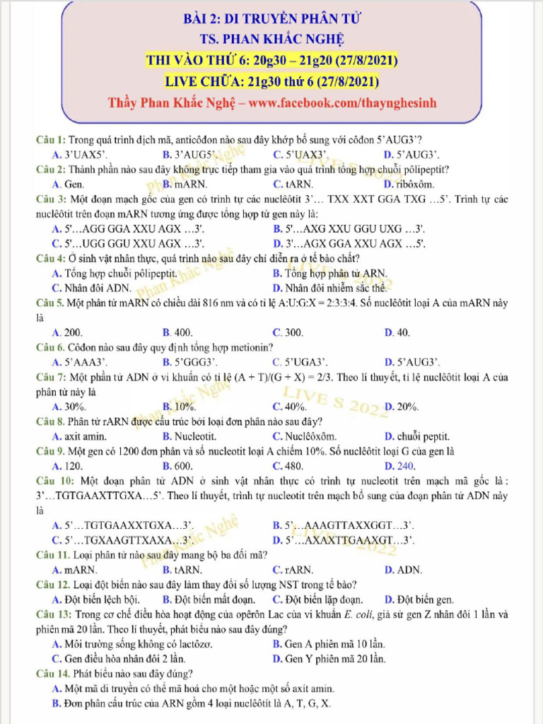 đề sinh | PDF