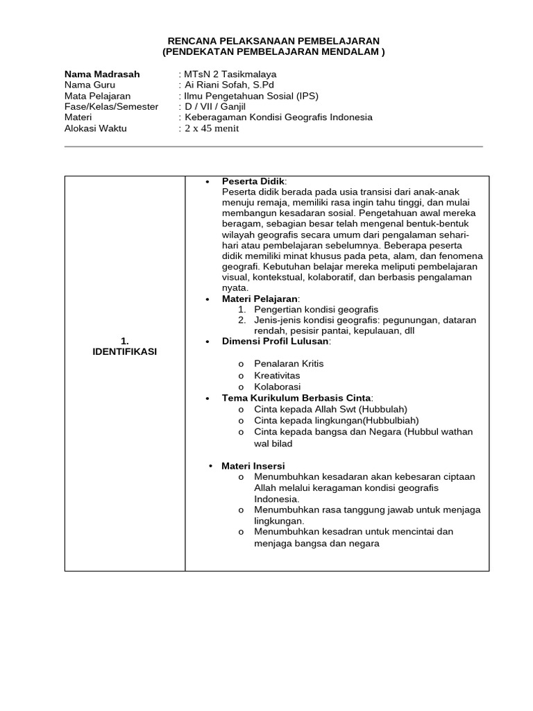 RPP Deep Learning Dan KBC | PDF