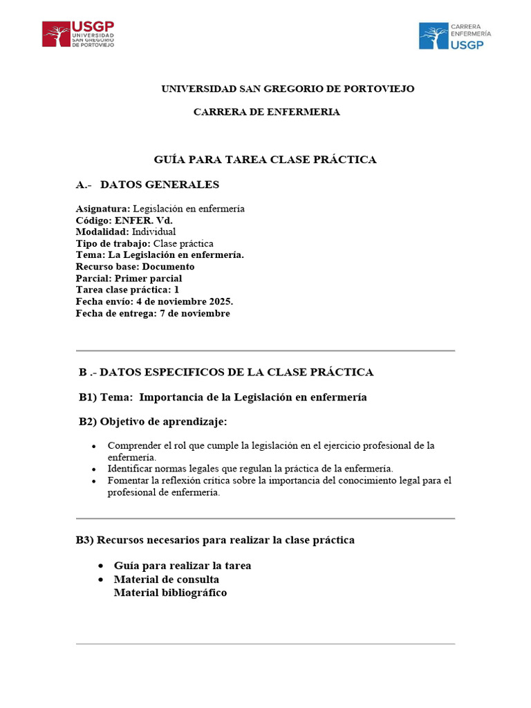p. Exp. 1 .- Guia de Legislación | PDF | Enfermería