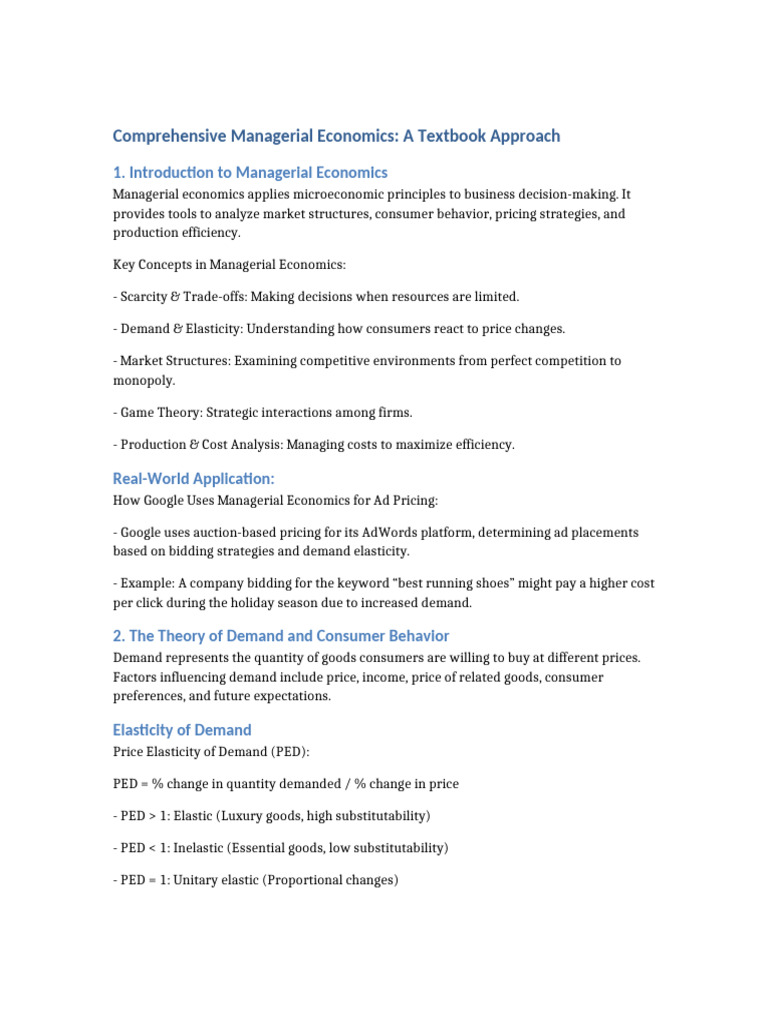 Managerial Economics Complete Textbook | PDF | Demand | Economics