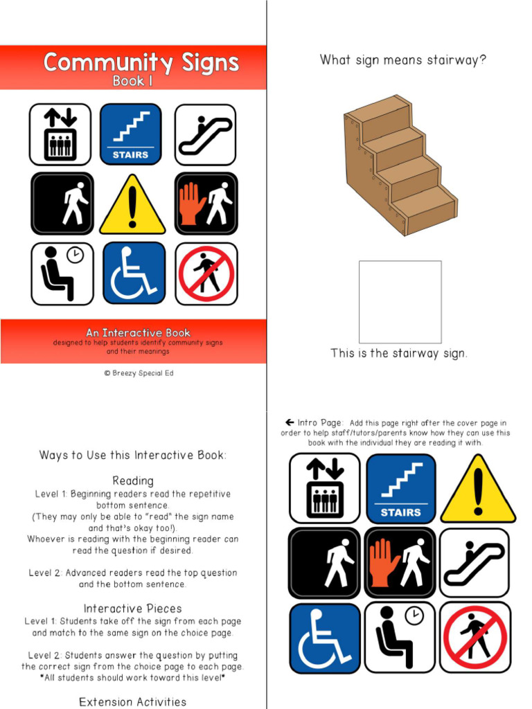Community Signs Interactive Book 1-Pages-2 | PDF