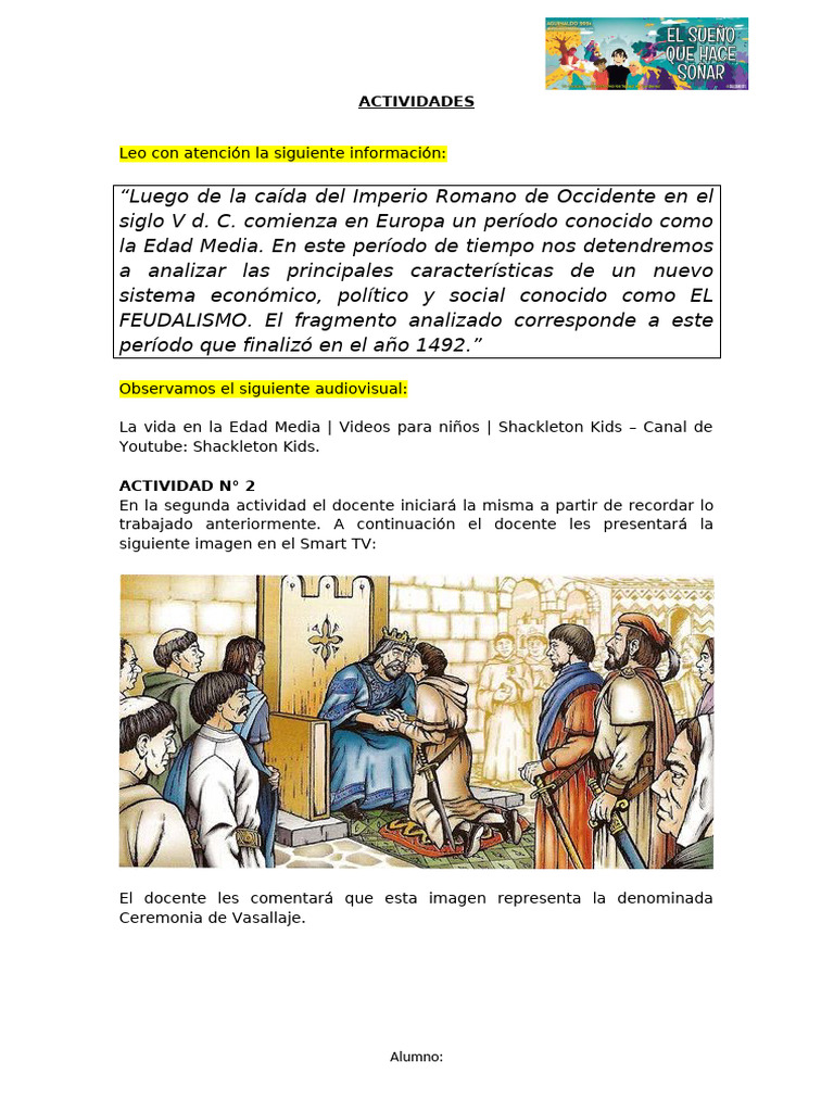 Propuesta Didáctica #4 - Ciencias Sociales | PDF | Feudalismo | Edades ...