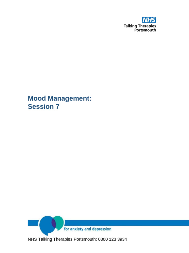 Mood Management Course Session 7 Handout v3 | PDF | Major Depressive ...