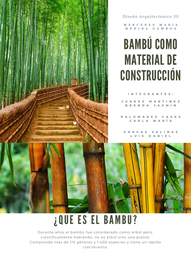 Bambú Como Material de Construcción | PDF | Madera | Hormigón