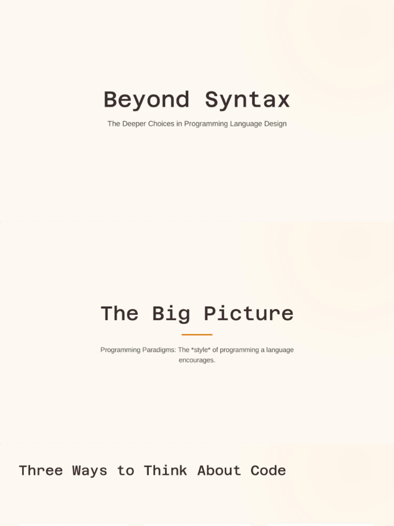 Beyond Syntax_ the Deeper Choices in PL Design | PDF
