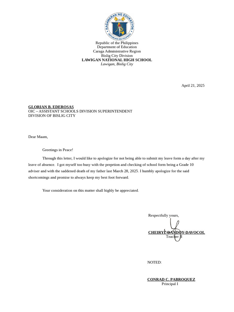 Letter DTR - Explanation - Late Leve Form | PDF