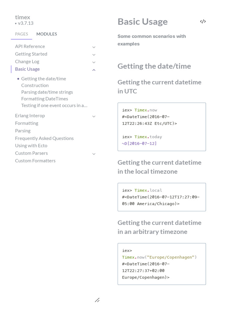 Basic Usage - Timex v3.7.13 | PDF | Parsing | Syntax