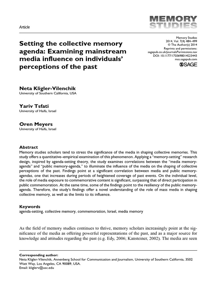 Media's Role in Shaping Collective Memory | PDF