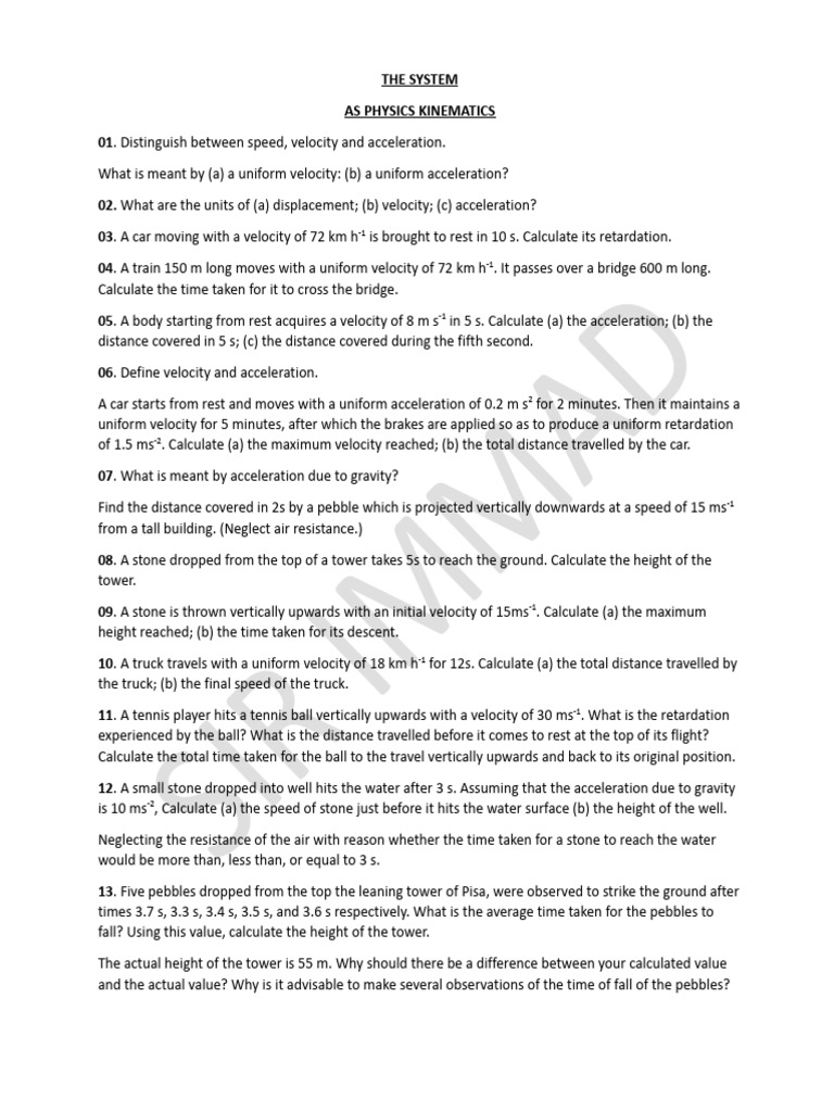 Equations of Motion Worksheet | PDF | Acceleration | Velocity