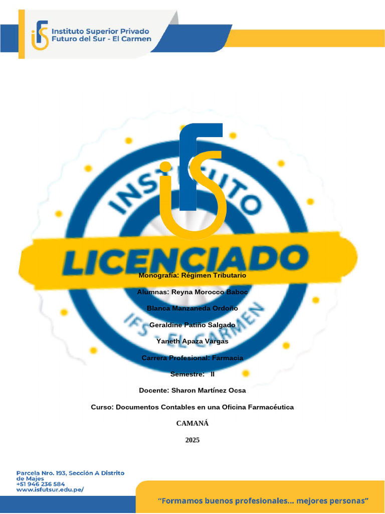 Monografia Regimen Tributario | PDF | Impuestos | Impuesto sobre la renta