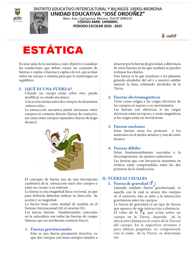 Estatica Ley de Newton para Segundo BGU | PDF | Fuerza | Las leyes del ...
