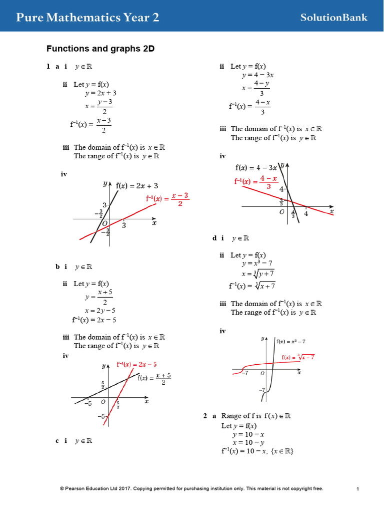 Alevelsb p2 Ex2d | PDF | Function (Mathematics) | Algebra