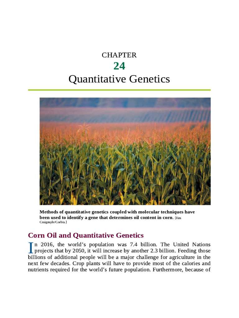 Chapter 24. Quantitative Genetics - Modified | PDF