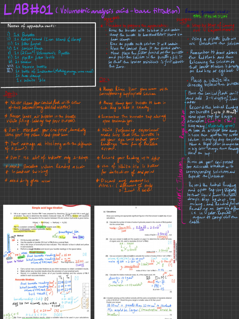 Acid. Ase Titration | PDF | Titration | Chemistry