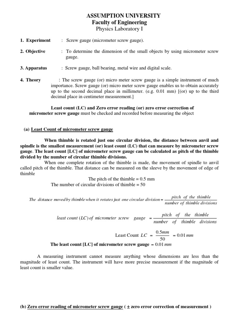 Least Count | PDF | Scientific Observation | Physical Quantities