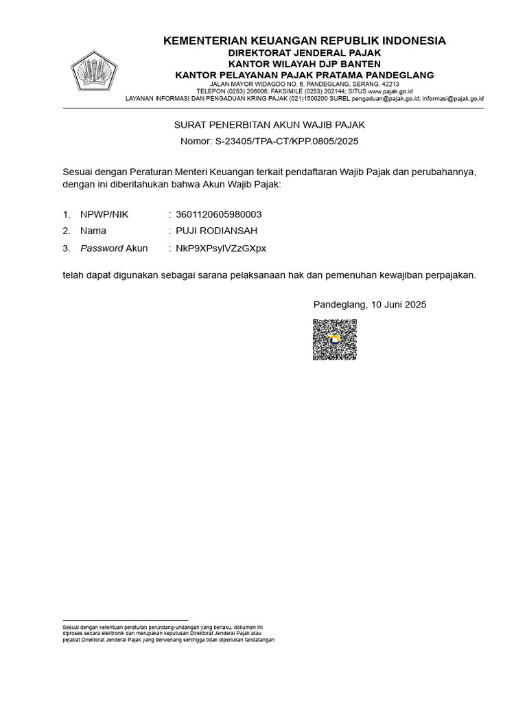 A 01-Doc009-Taxpayer Account Issuance Letter in v1 1-Fo-xsl ...