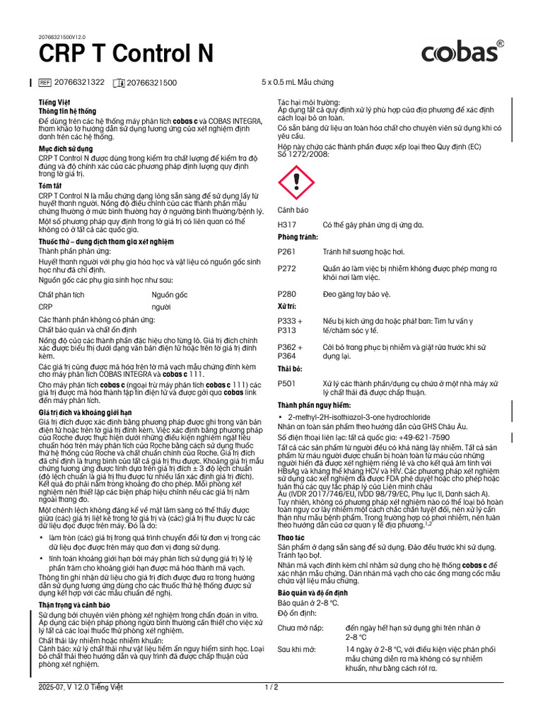 Insert - CRP T Control N.20766321500.V12.Vi | PDF