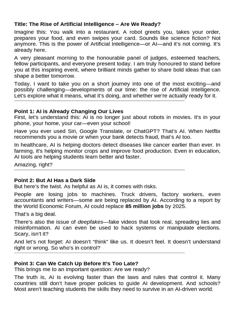 Public Speaking 2025 | PDF | Artificial Intelligence | Intelligence (AI ...