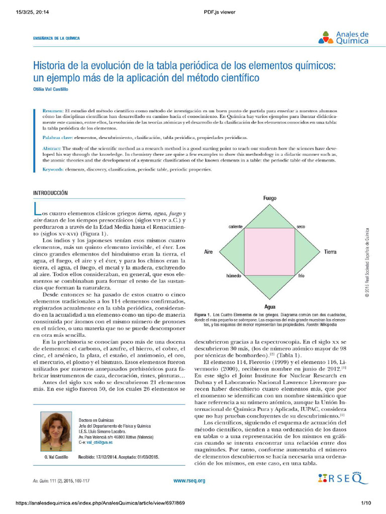 AN QUIMICA Historia Tabla Periodica | PDF