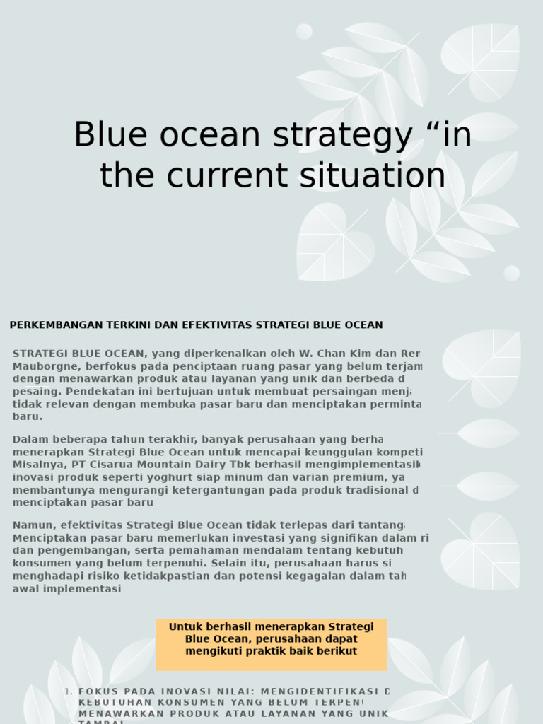 Isu Terkini Mengenai Blue Ocean Strategy(1) (1) | PDF