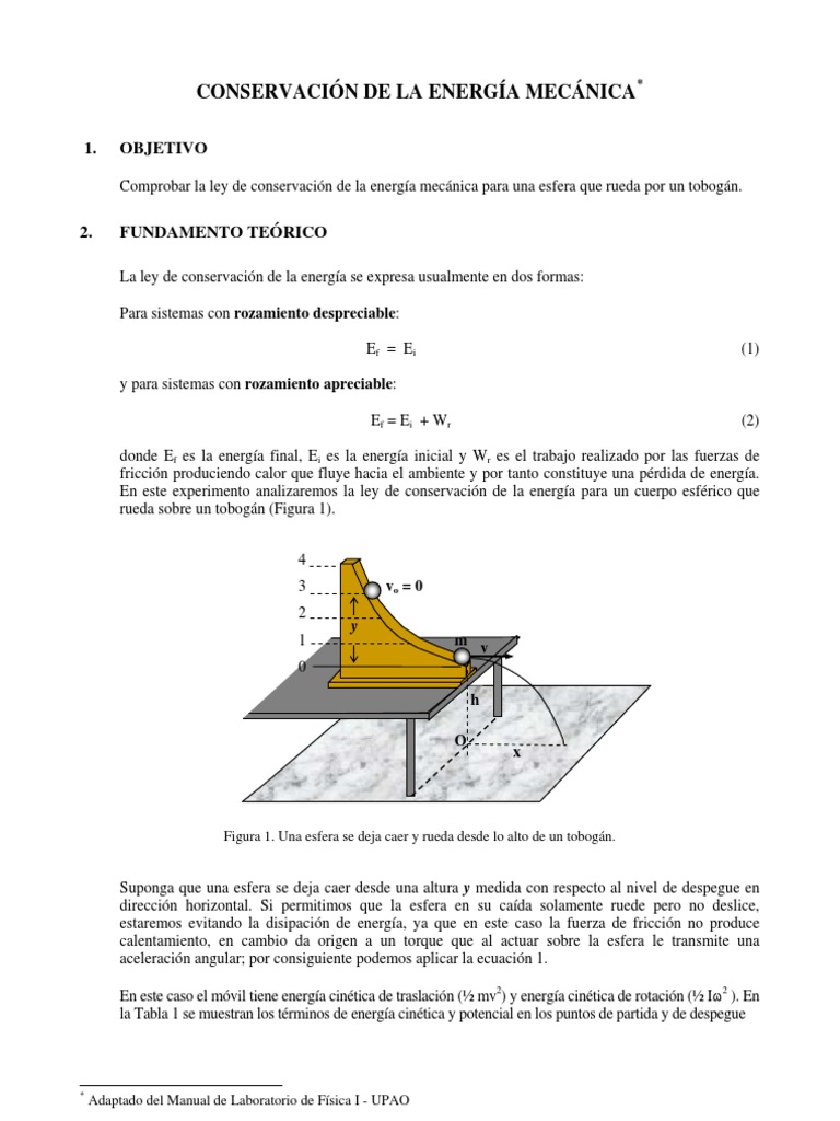 Conservación de Energía en Esferas | PDF | Energía cinética | Fricción