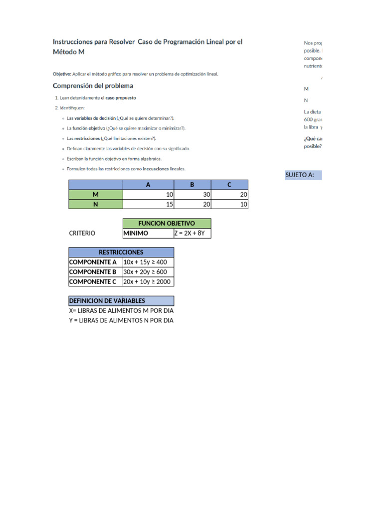 Tarea Metodo M Caso 1 y 2 | PDF