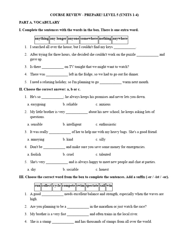 Course Review Prepare 5 | PDF