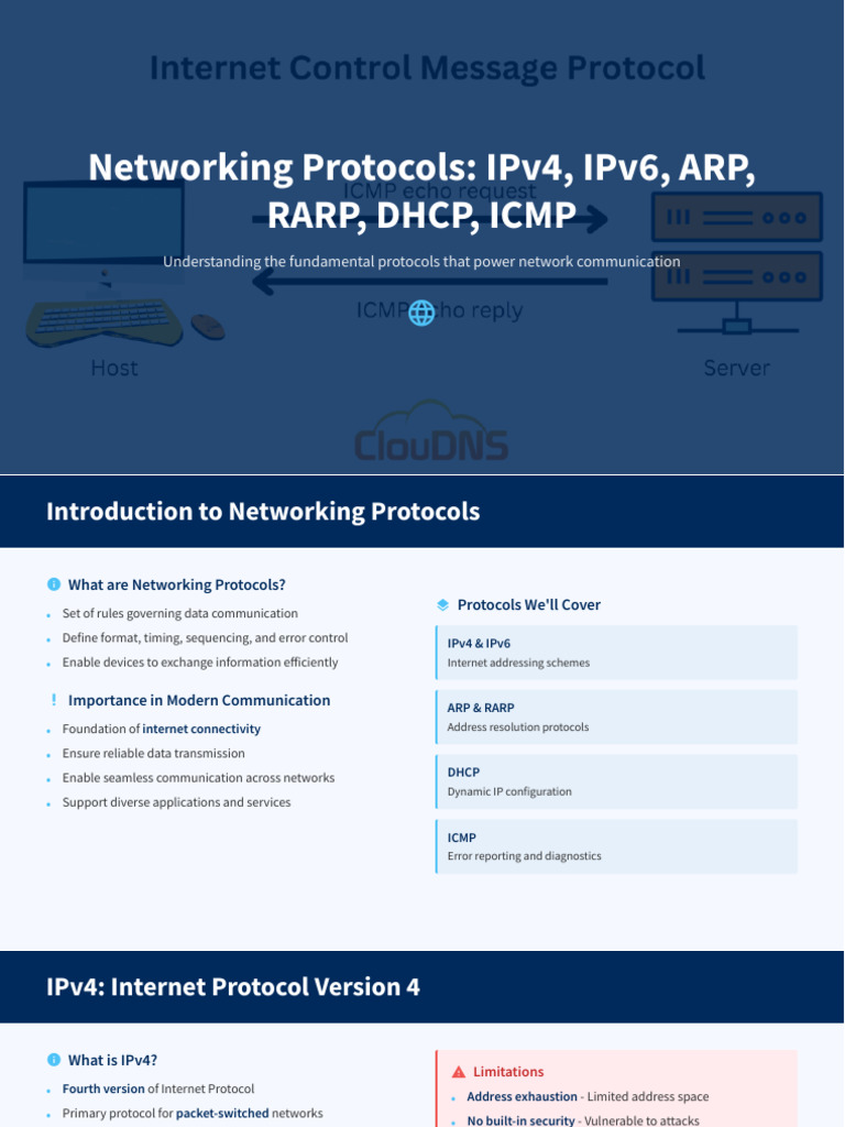 Networking Protocols Ipv4 Ipv6 Arp Rarp Dhcp Icmp Pdf I Pv6