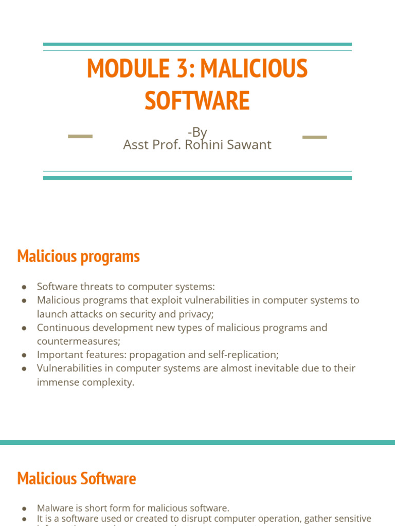 Understanding Malicious Software Types | PDF | Computer Virus | Malware