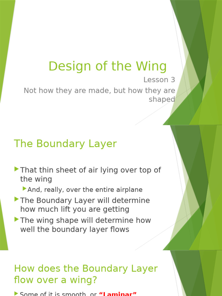 Lesson 3 - Design of The Wing | PDF | Flap (Aeronautics) | Lift (Force)