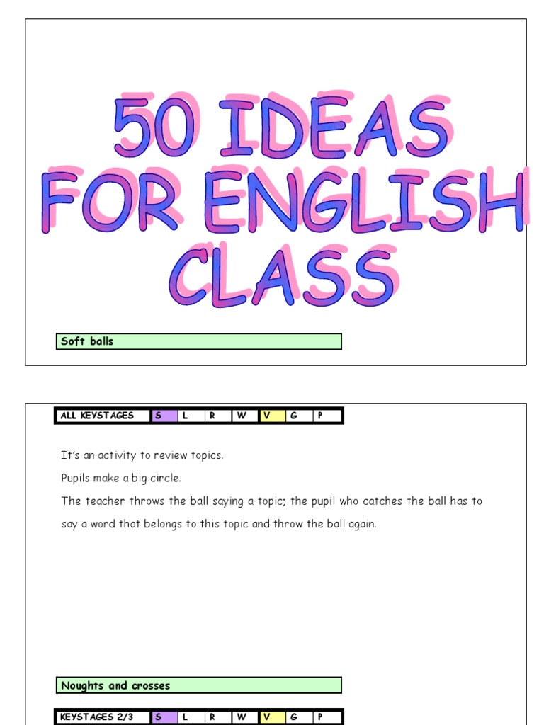 50 Ideas To Learn English | PDF