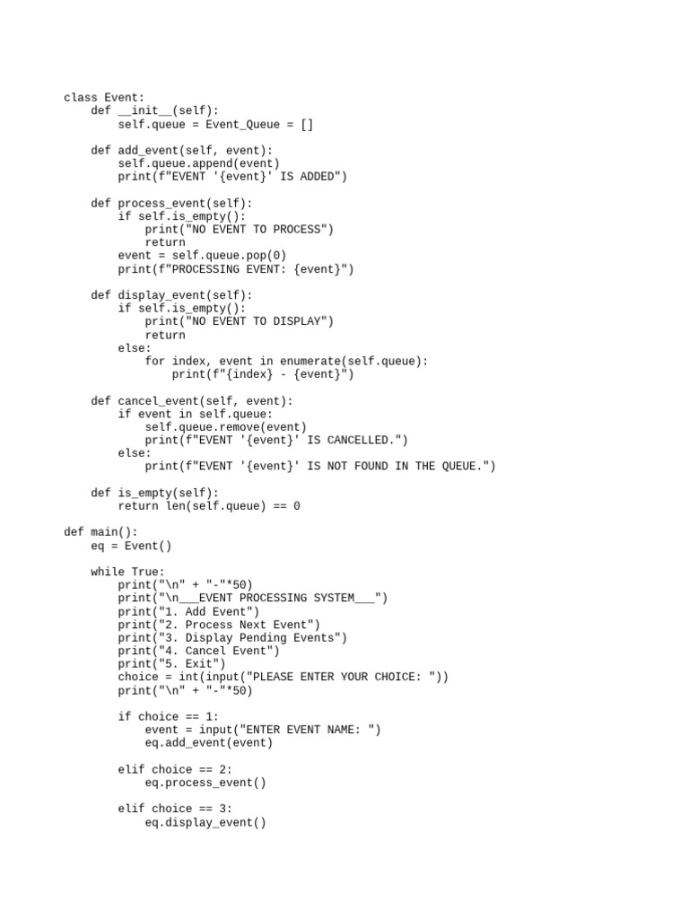 Simulation of Real Time Event Using Queue | PDF