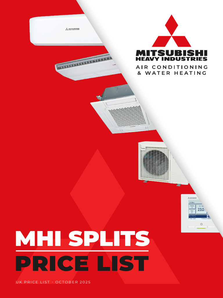 MHI Splits Catalogue | PDF | Air Conditioning | Physical Quantities