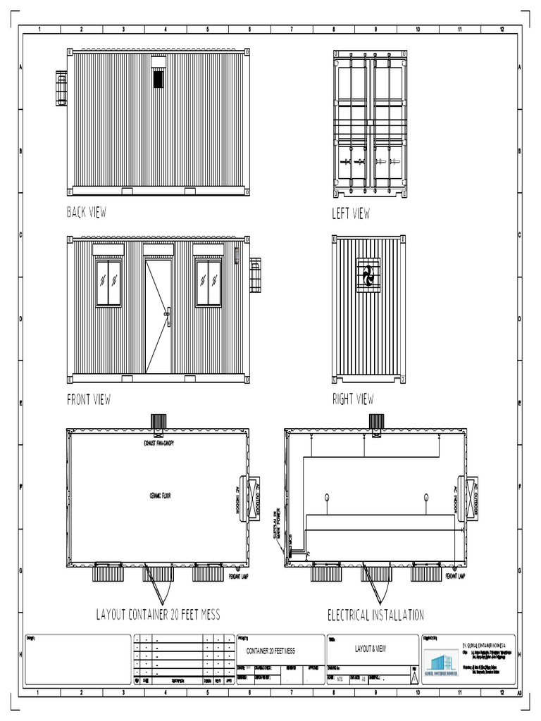 Gambar Dan Spesifikasi Container 20 Feet Office & Mess | PDF
