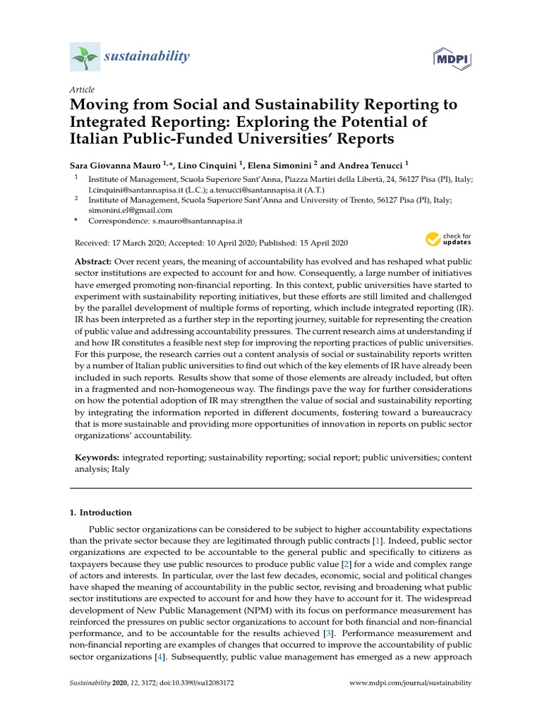 Moving From Social and Sustainability Reporting To Integrated Reporting ...