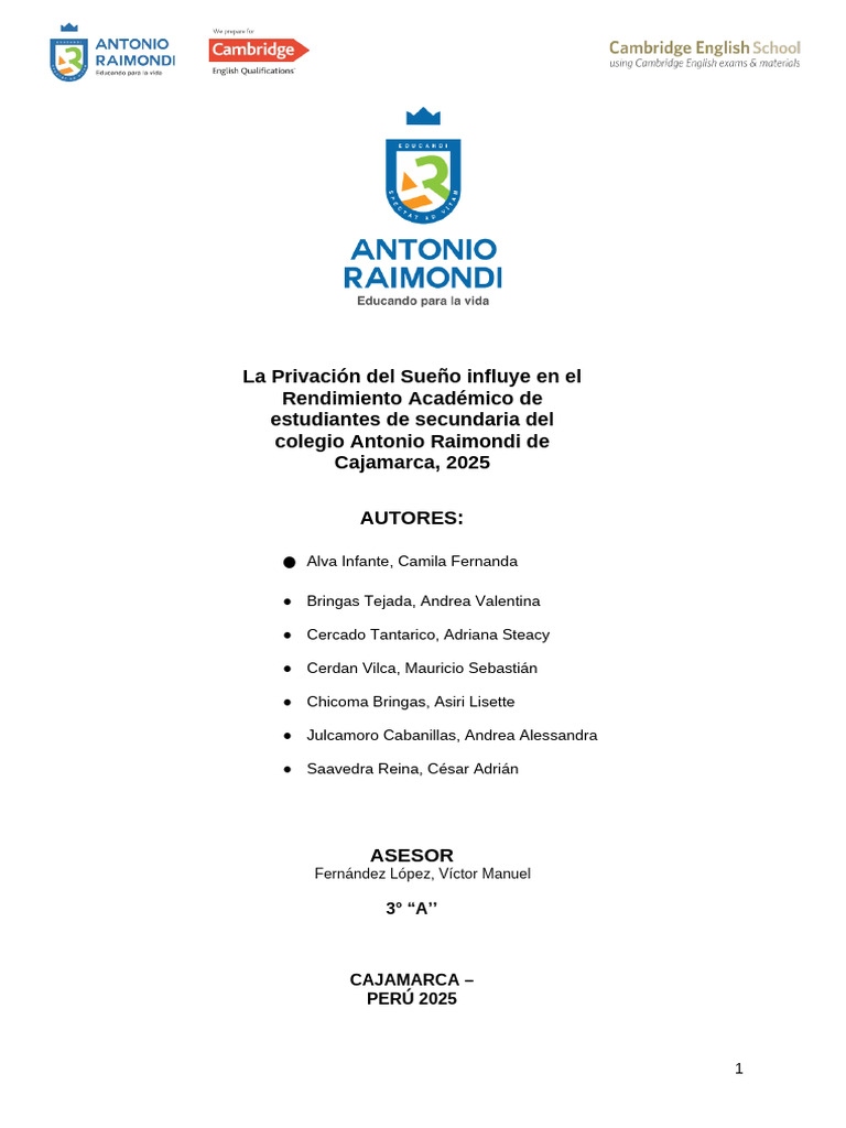Efectos de La Privación Del Sueño Versión Final - Edición | PDF | La ...