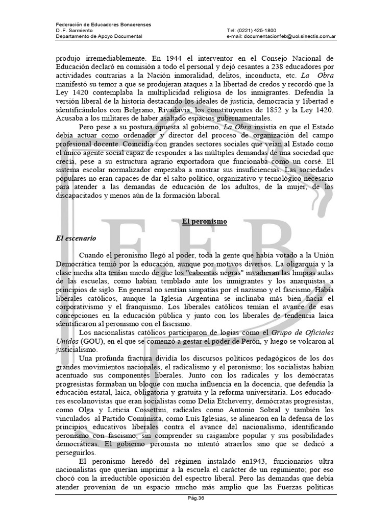 Puiggros-El peronismo | PDF | Educación Secundaria | Enseñando