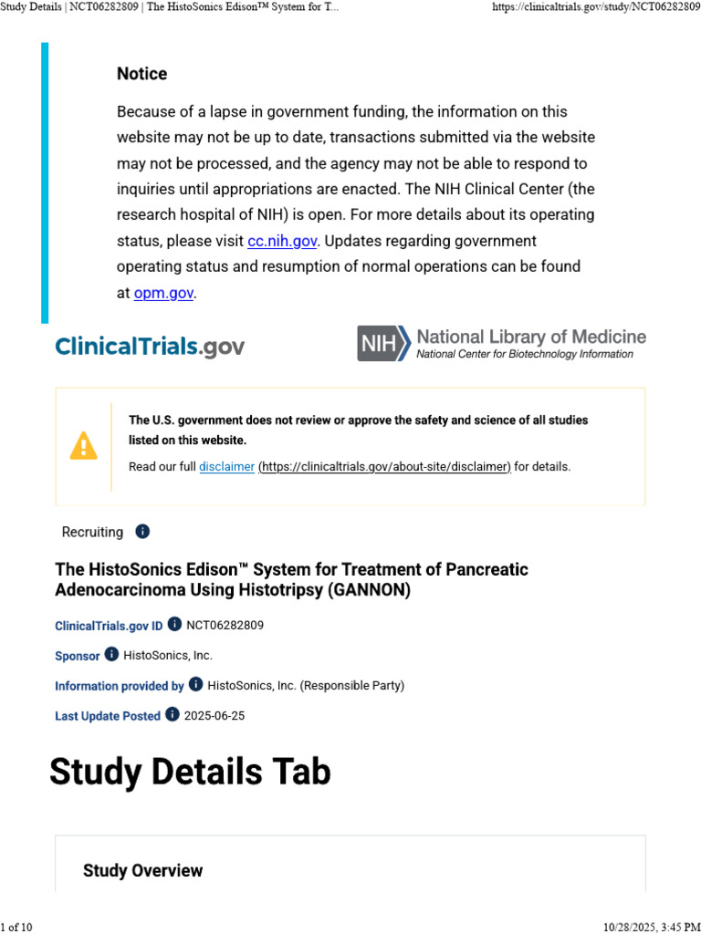 Study Details - NCT06282809 - The HistoSonics Edison™ System For ...