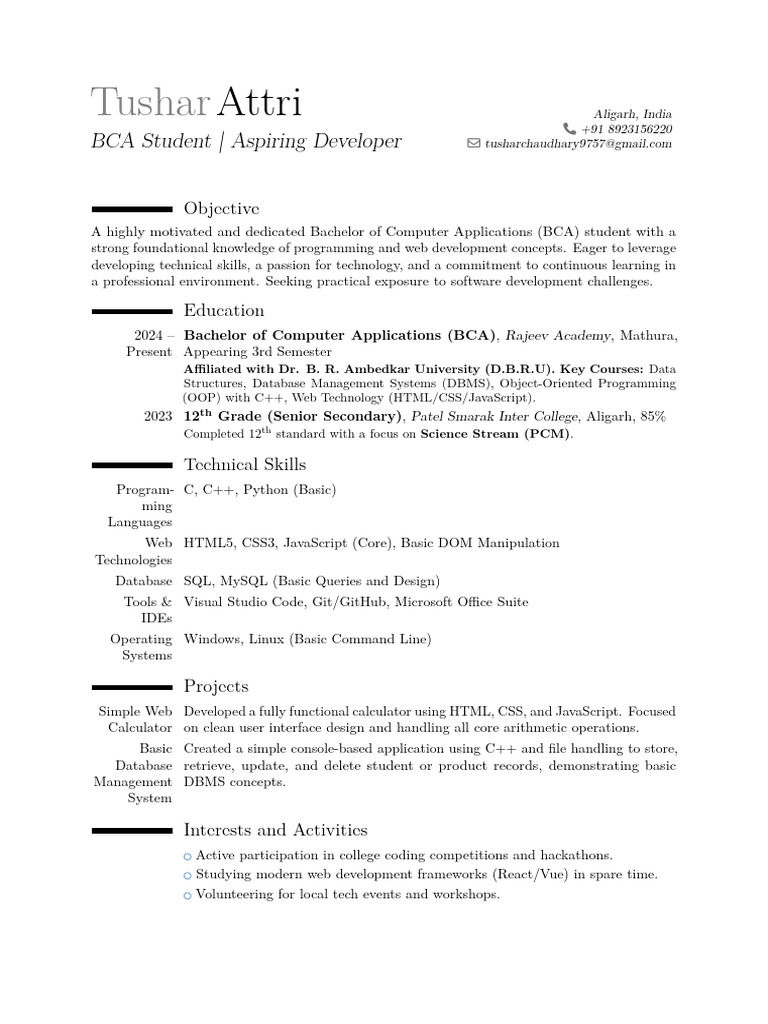 Student Resume Draft | PDF