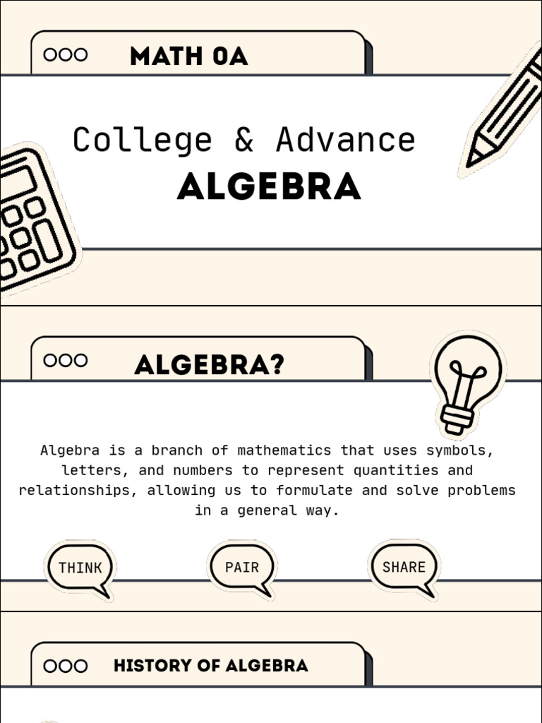 Lesson 1 - Fundamental, Algebraic Expression and Methods | PDF ...
